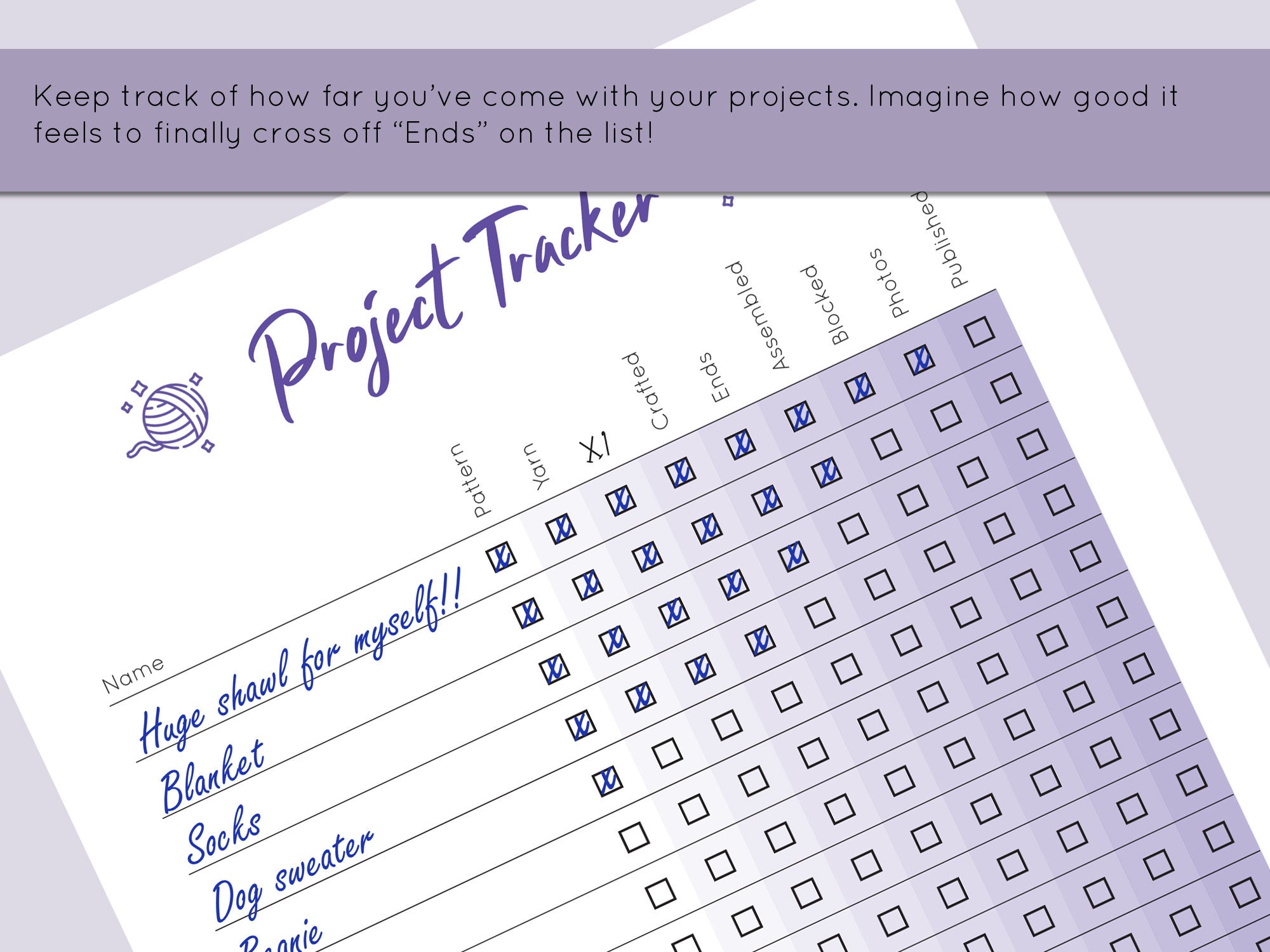Printable Knitting Crochet Project Tracker Sheet PDF Download A4 and US ...