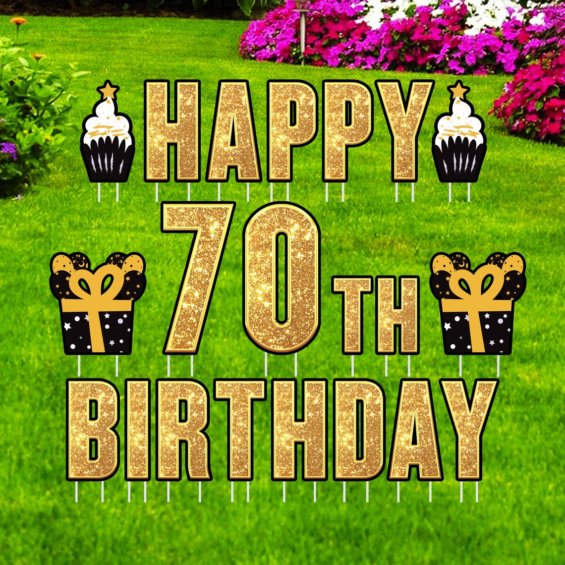 70th Birthday Yard Sign Decorations 70 Year Old Birthday | Etsy