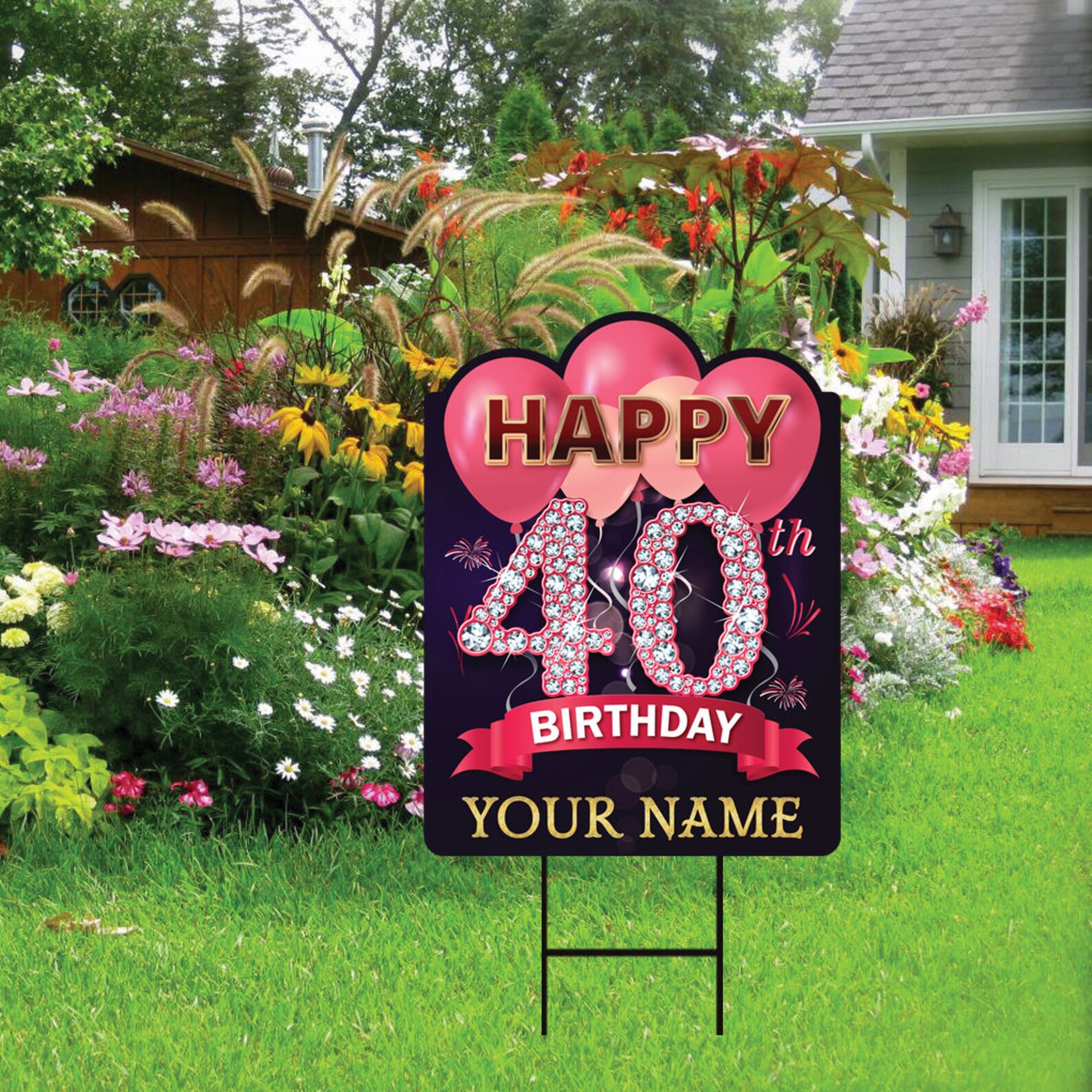 40th Birthday Yard Sign Decorations 18 x 24 | Etsy
