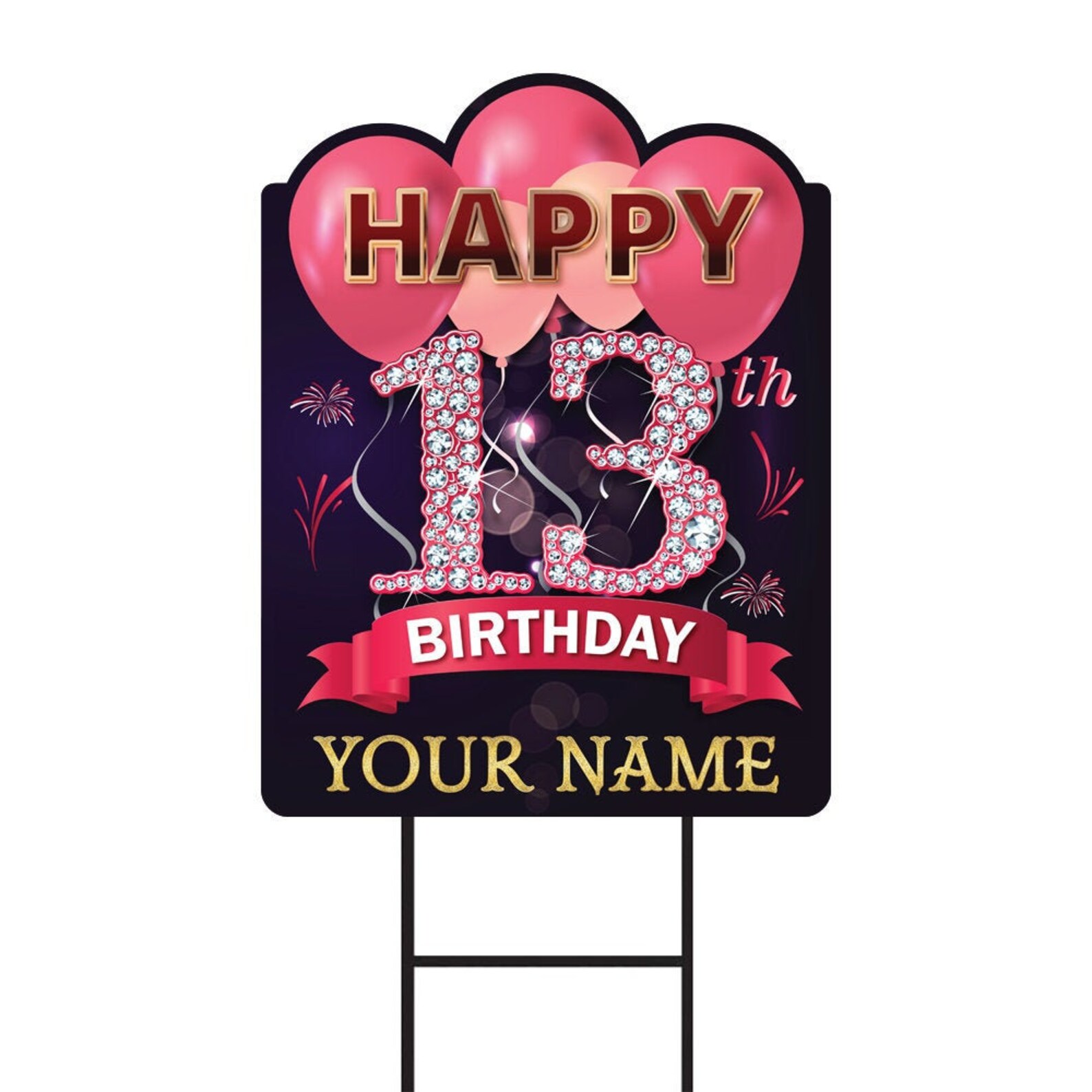 13th Birthday Yard Sign Decorations 18 x 24 | Etsy