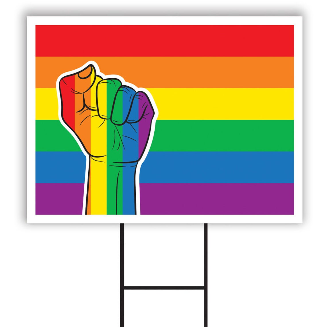 LGBTQ Pride Yard Sign 18 x 12 Visible Text | Etsy