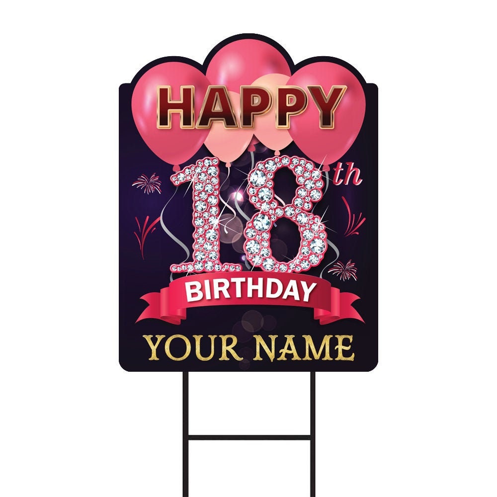 18th Birthday Yard Sign Decorations 18 x 24 | Etsy