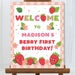 Editable Strawberry Welcome Sign Strawberry Party Decorations Girl ...