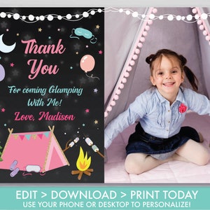 Glamping Thank You Card Let's Go Glamping Thank You Card Under the ...