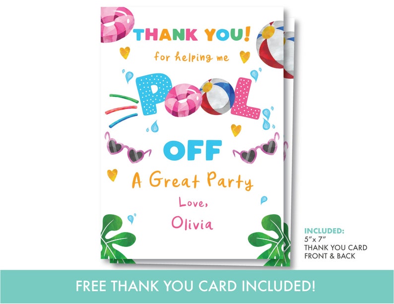 Girl's Pool Party Birthday Invitation let's Be Cool - Etsy