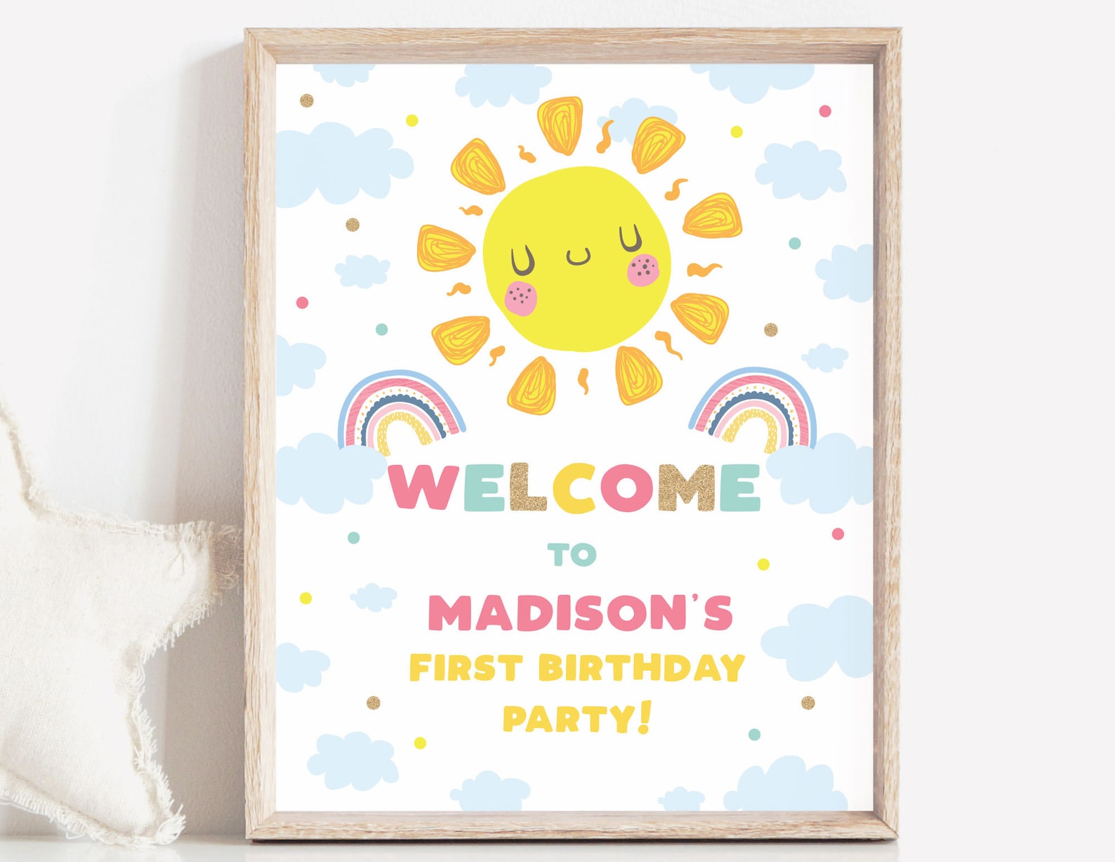 Sunshine Welcome Sign Little Sunshine Party Decorations Girl - Etsy