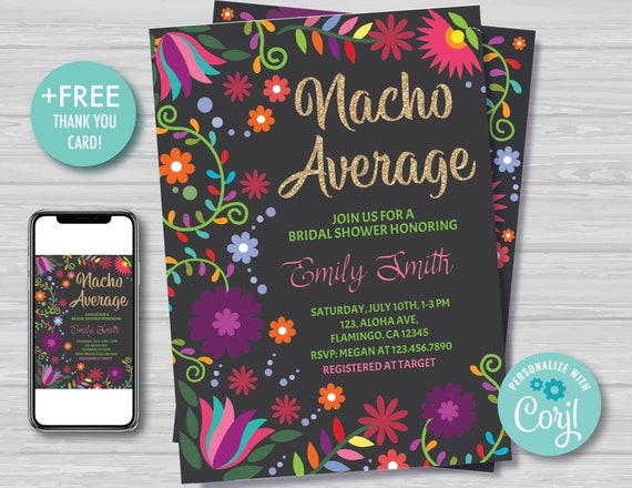 Nacho Average Bridal Shower Invitation Mexican Fiesta Bridal Shower nacho-average-bridal-shower-invitation-mexican-fiesta-bridal-shower