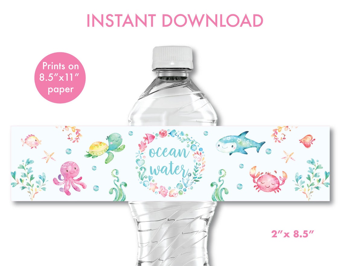 Under the Sea Water Bottle Labels Under the Sea Birthday - Etsy