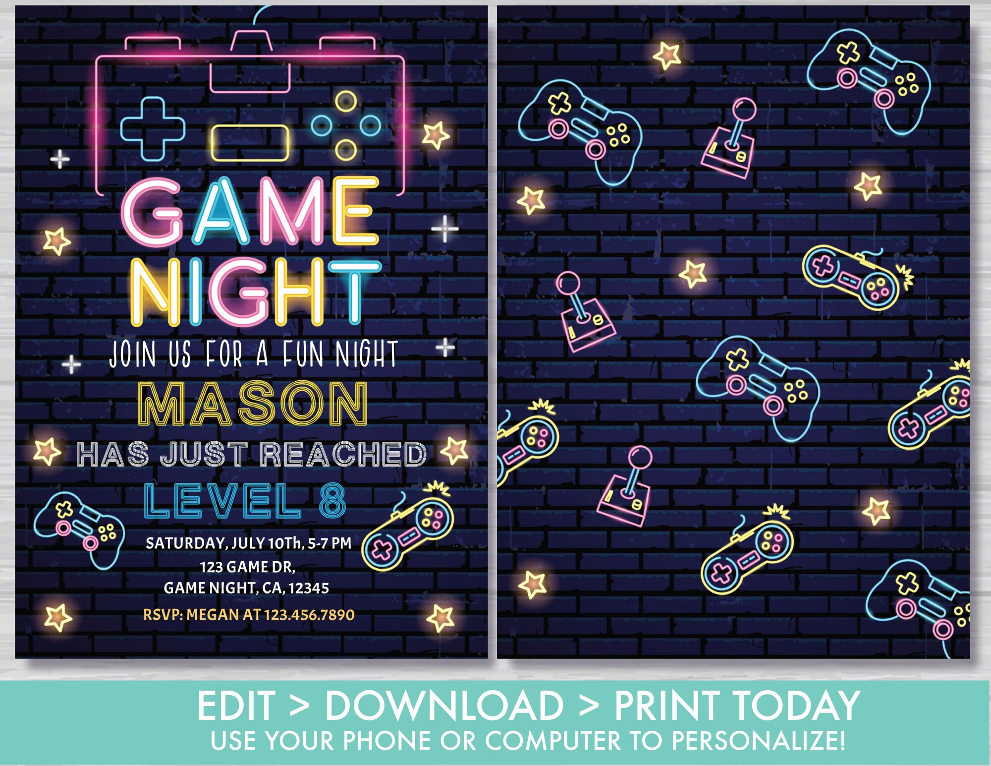 Game Night Birthday Invitation Virtual Game Night Invitation | Etsy