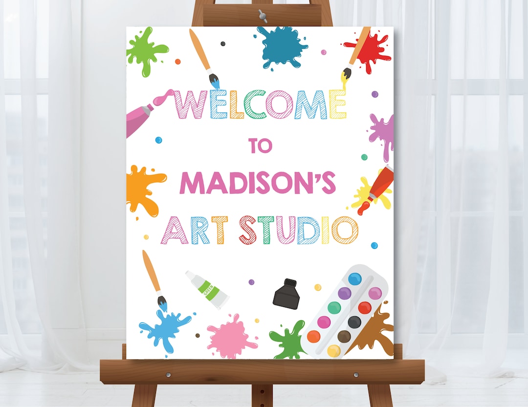 Art Party Welcome Sign Art Painting Party Decorations Arts and Crafts ...