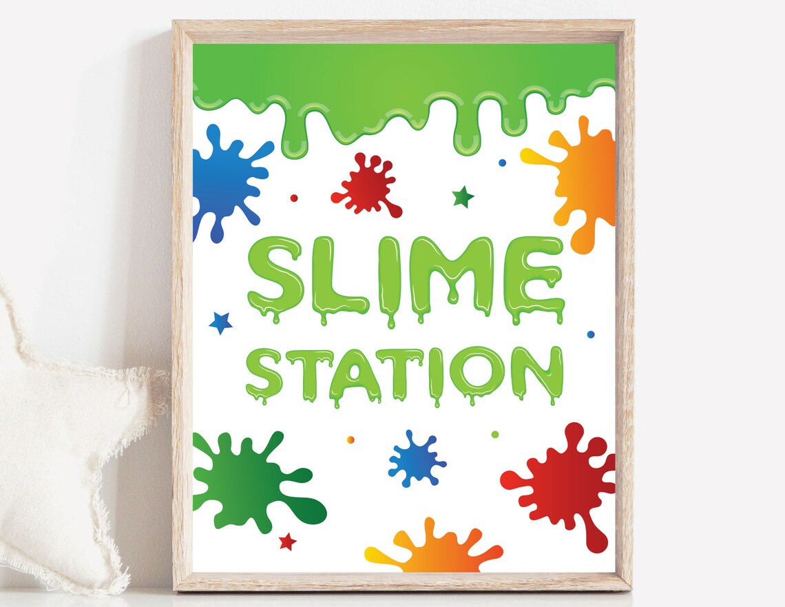 Slime Station Sign Printable Slime Birthday Decorations Slime | Etsy
