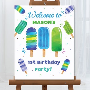 Popsicle Birthday Welcome Sign Boy's Ice Cream Welcome Sign Summer ...