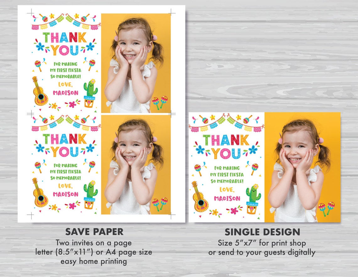 Fiesta Thank You Card Cactus Mexican Fiesta Thank You Card - Etsy