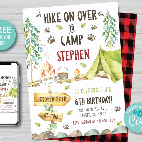 Camping Invitation - Etsy