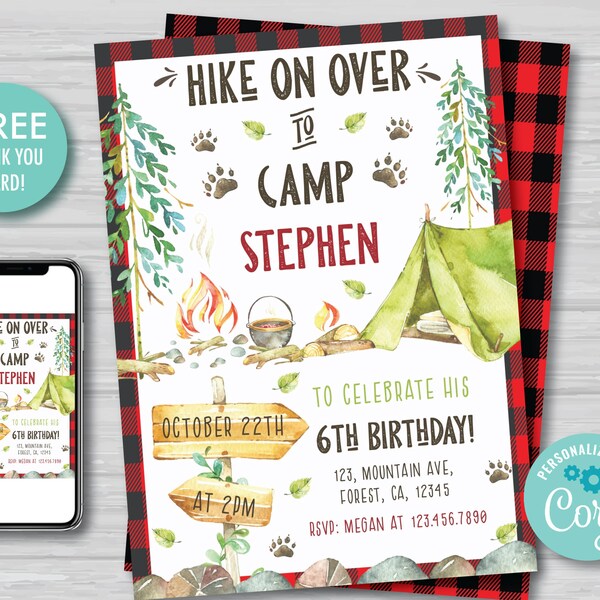 Camping Invitation - Etsy