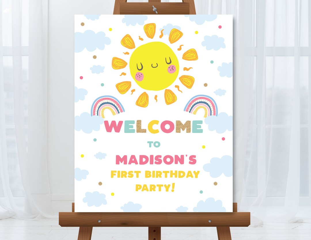 Sunshine Welcome Sign Little Sunshine Party Decorations Girl - Etsy