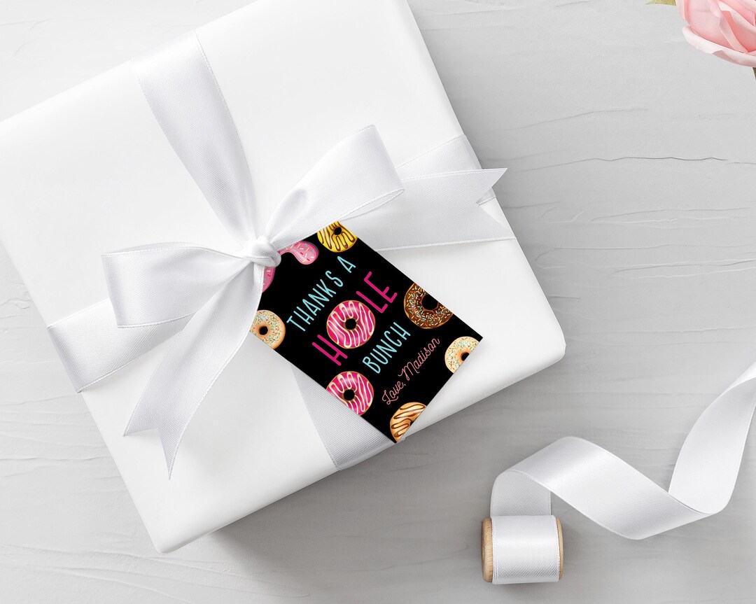 Editable Donut Thank You Tags Donut Favor Tags Girls Donut Thanks A ...