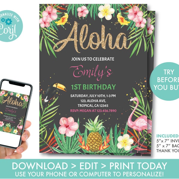Flamingo Pineapple Birthday - Etsy