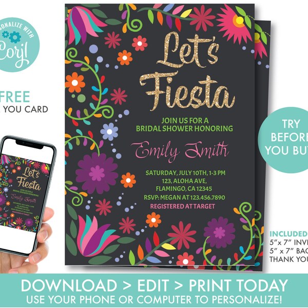Fiesta Bridal Shower Invitation - Etsy