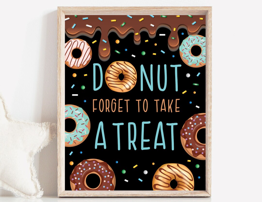 Donut Treat Sign Donut Boy Donut Birthday Treat Sign Baby Shower Signs ...