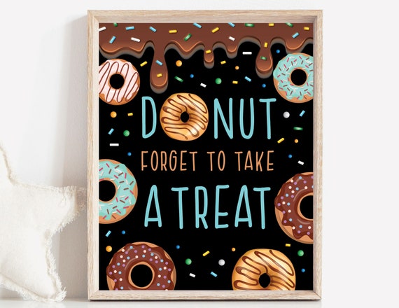 Donut Treat Sign Donut Boy Donut Birthday Treat Sign Baby Shower Signs ...