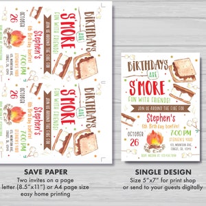 S'more Invitation Smore Birthday Invitation Camping Smore Fun With ...