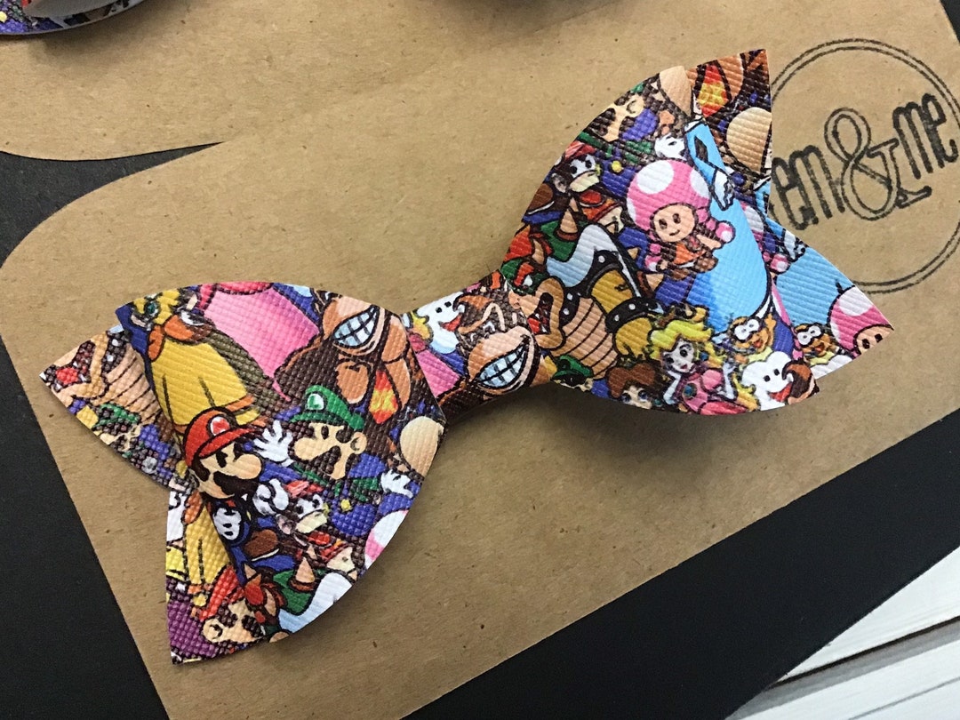 Mario Hair Bow: Vegan Leather Nintendo Hair Clip or Headband - Etsy