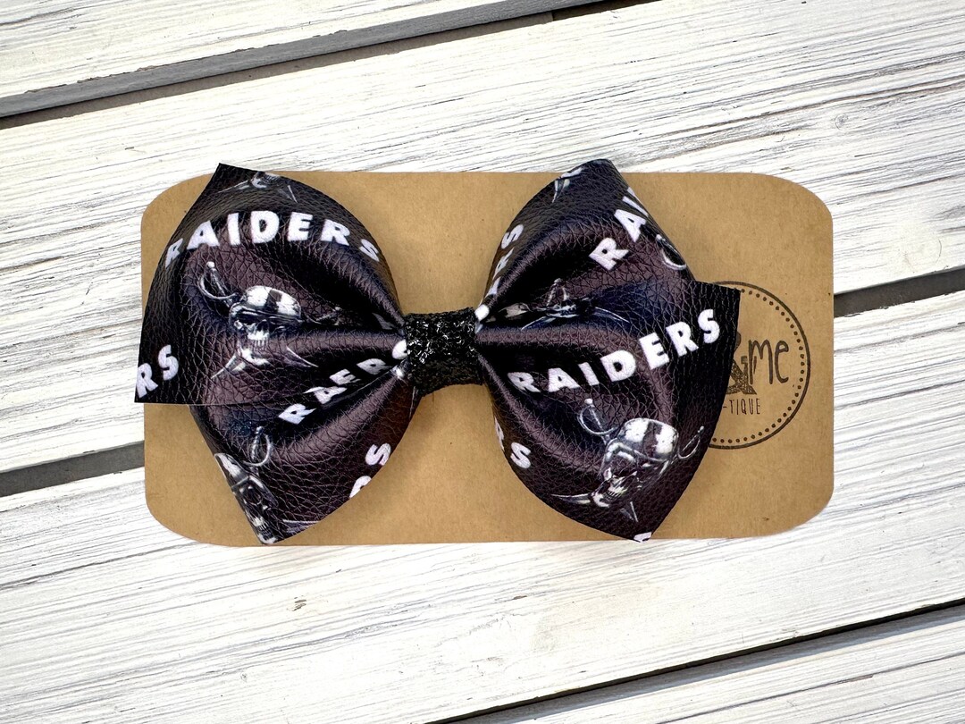 Raiders Team Hair Bow - Etsy