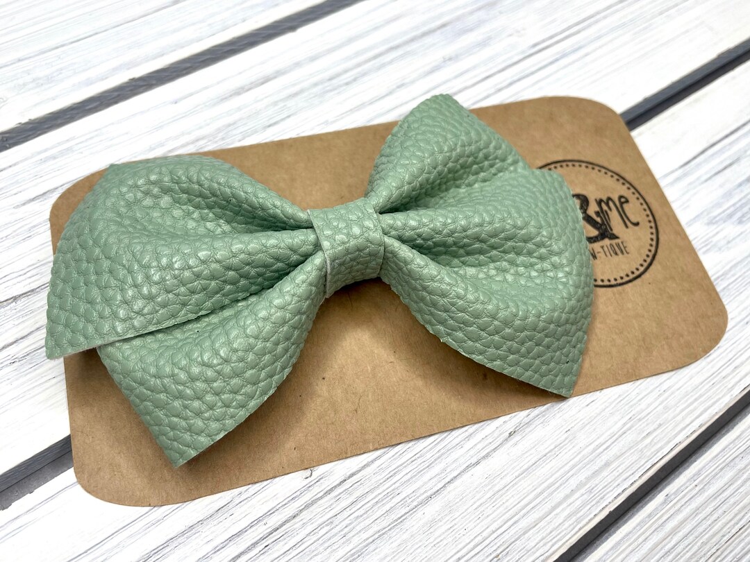 5” Sage Green Hair Bow - Etsy
