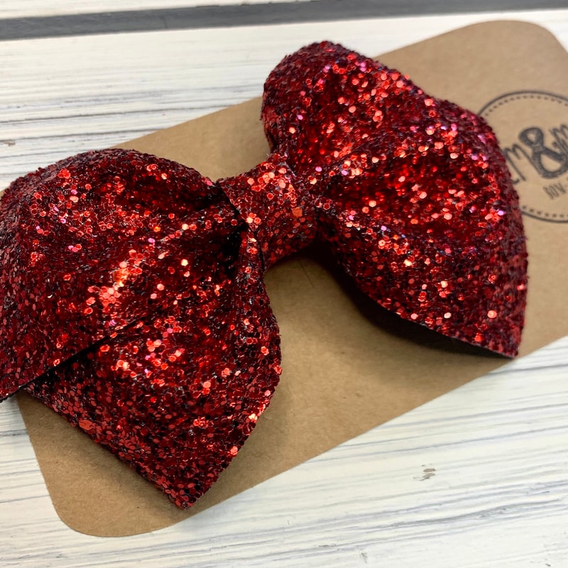 Big Red Hair Bow - Etsy