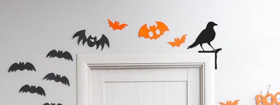 Black Crow Door Topper Raven Crow Decor Halloween Decor - Etsy