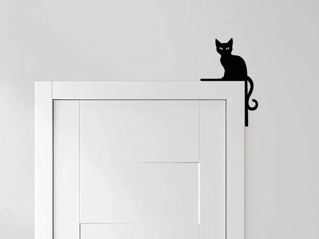 Spooky Cat Door Topper, Black Cat Door Topper, Halloween Decorative ...