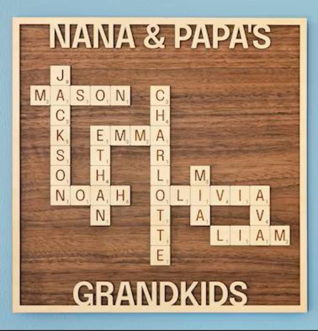 Family Names | Crossword Sign | Personalized Wooden Home Decor | Custom ...