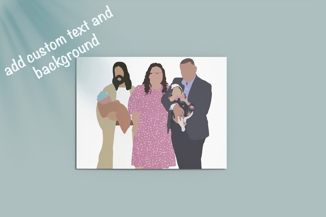 Personalized Blank Face Photo Digital Art Print for Mom, Dad or Loved ...