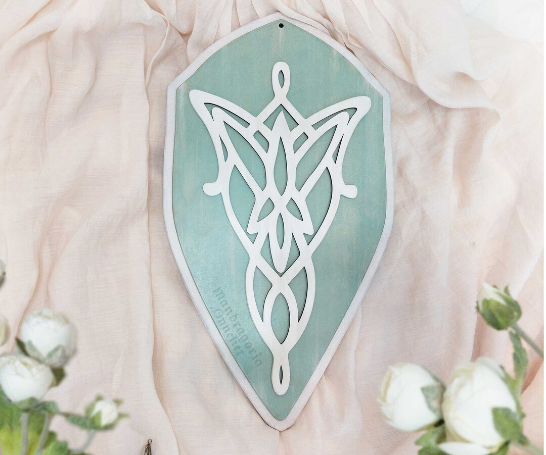 Lord of the Rings Wall Art, Elven Bedroom Decor, Arwen Symbol Plaque ...