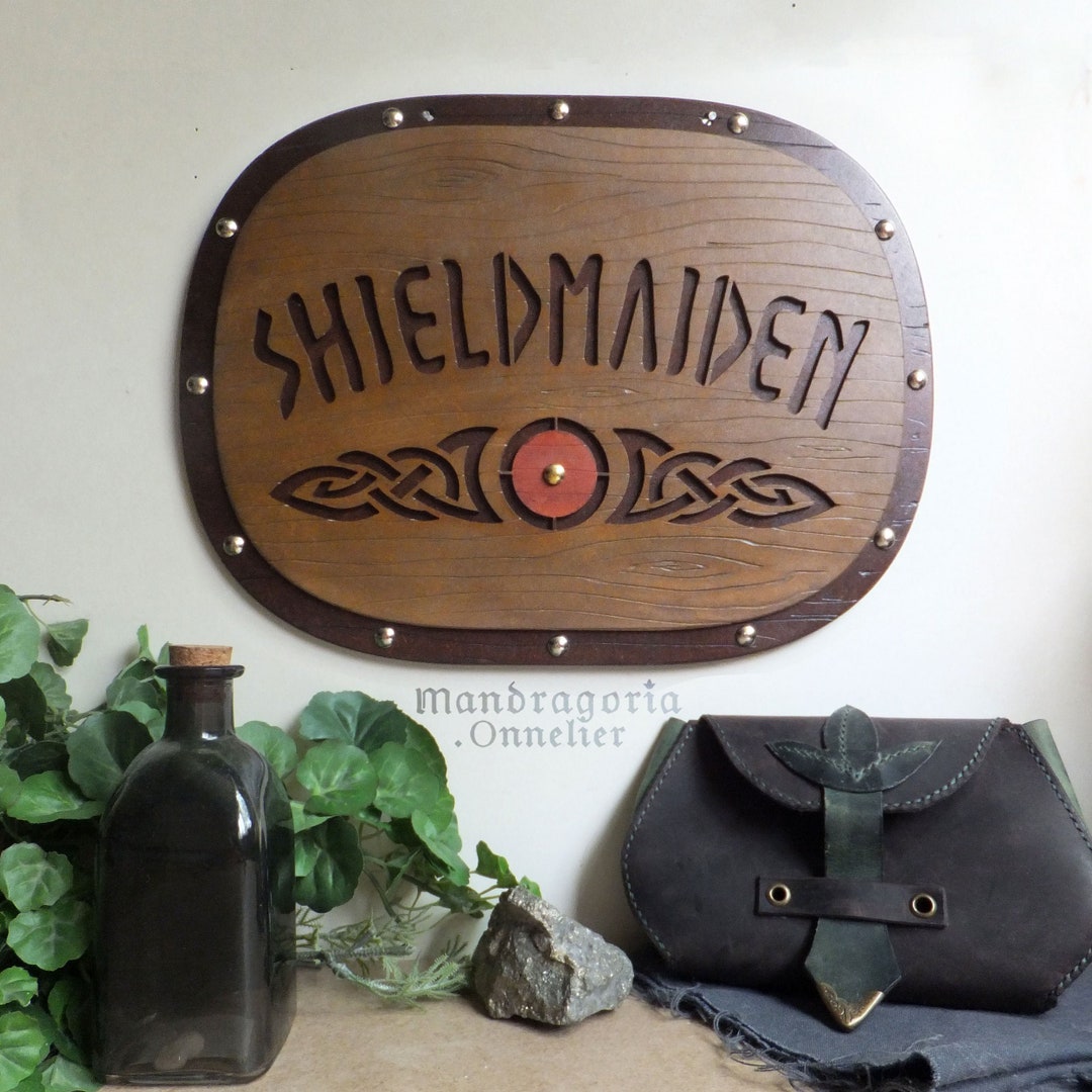 Shieldmaiden Sign, Viking Decor for Warrior Girls, Combat Woman Wall ...
