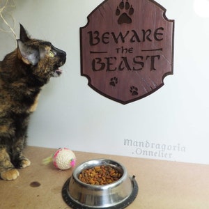 BEWARE THE BEAST Sign, Dog Wall Decor, Animal Lover Decoration, Funny ...