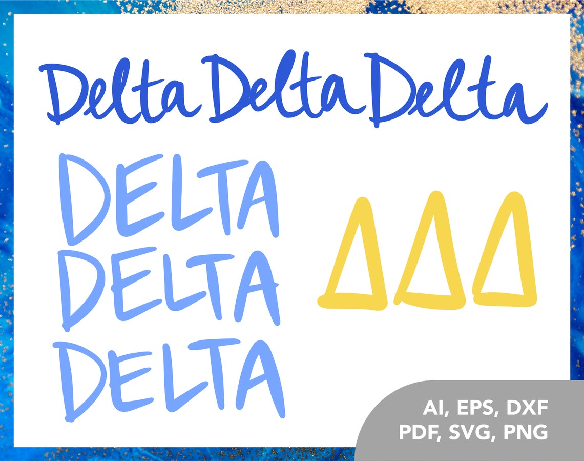 Delta Delta Delta Tri-Delta DIGITAL DOWNLOAD ai eps dxf | Etsy