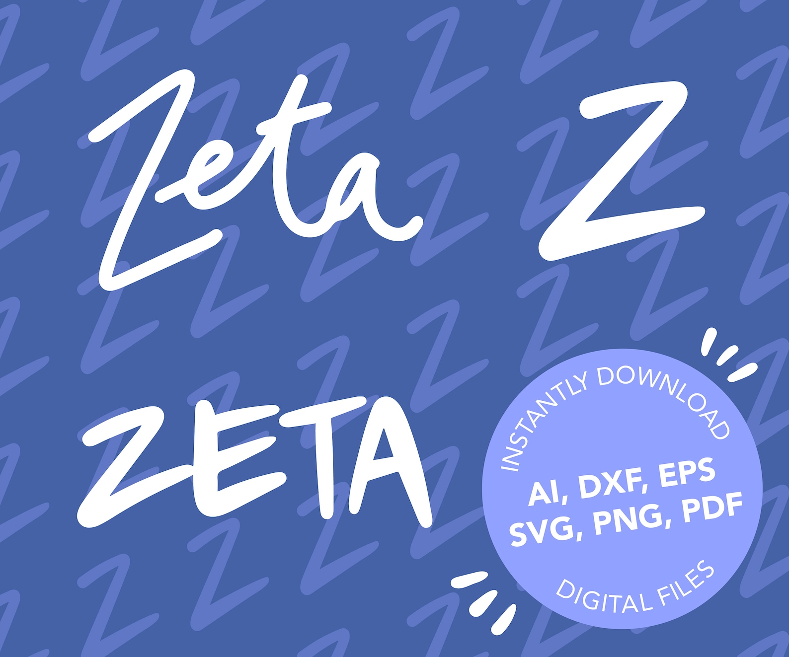 Zeta DIGITAL DOWNLOAD (ai, Eps, Dxf, Pdf, Svg, Png) - Etsy Canada
