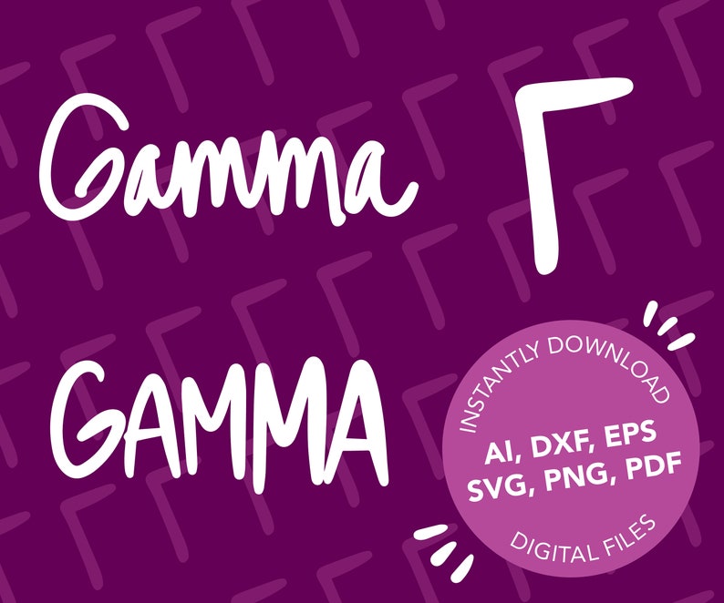Gamma DIGITAL DOWNLOAD (ai, Eps, Dxf, Pdf, Svg, Png) - Etsy