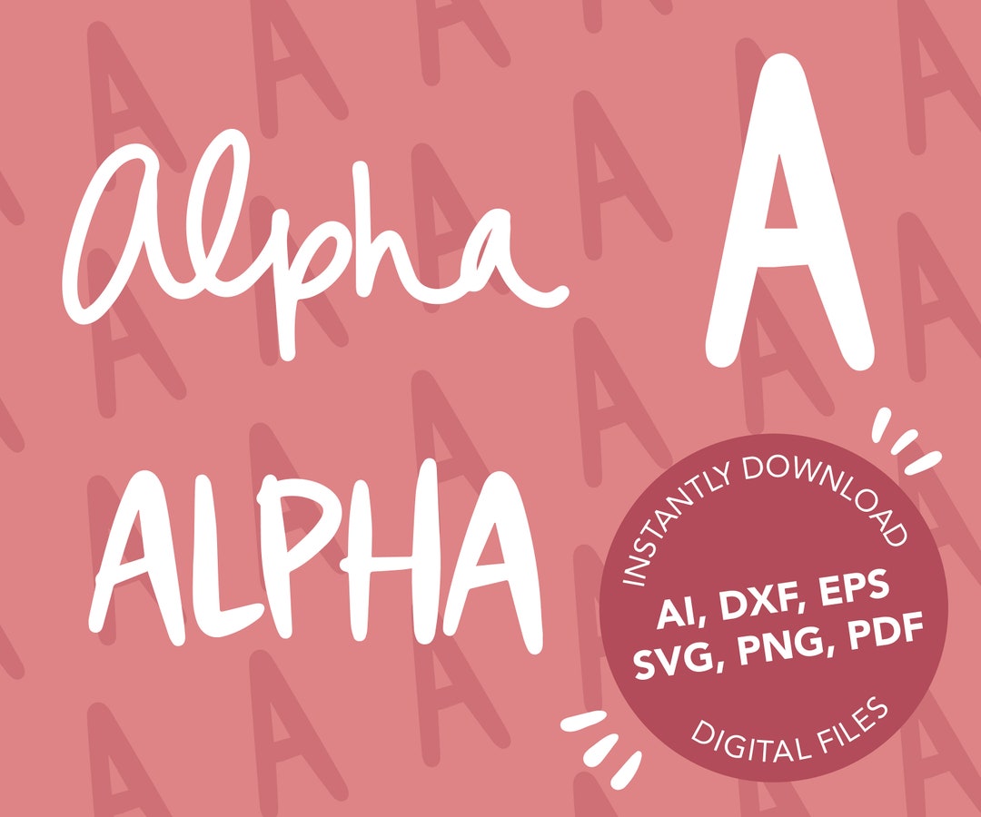 Alpha DIGITAL DOWNLOAD (ai, Eps, Dxf, Pdf, Svg, Png) - Etsy