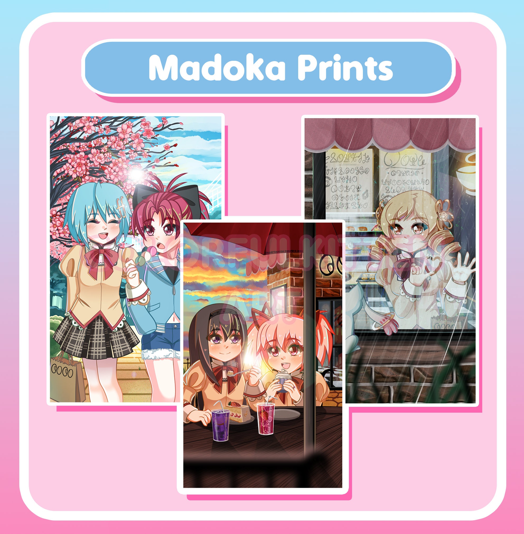 Puella Magi Madoka Magica Madoka Kaname, Homura Akemi, Sayaka Miki, Kyoko Sakura, Mami Tomoe 8 X ...