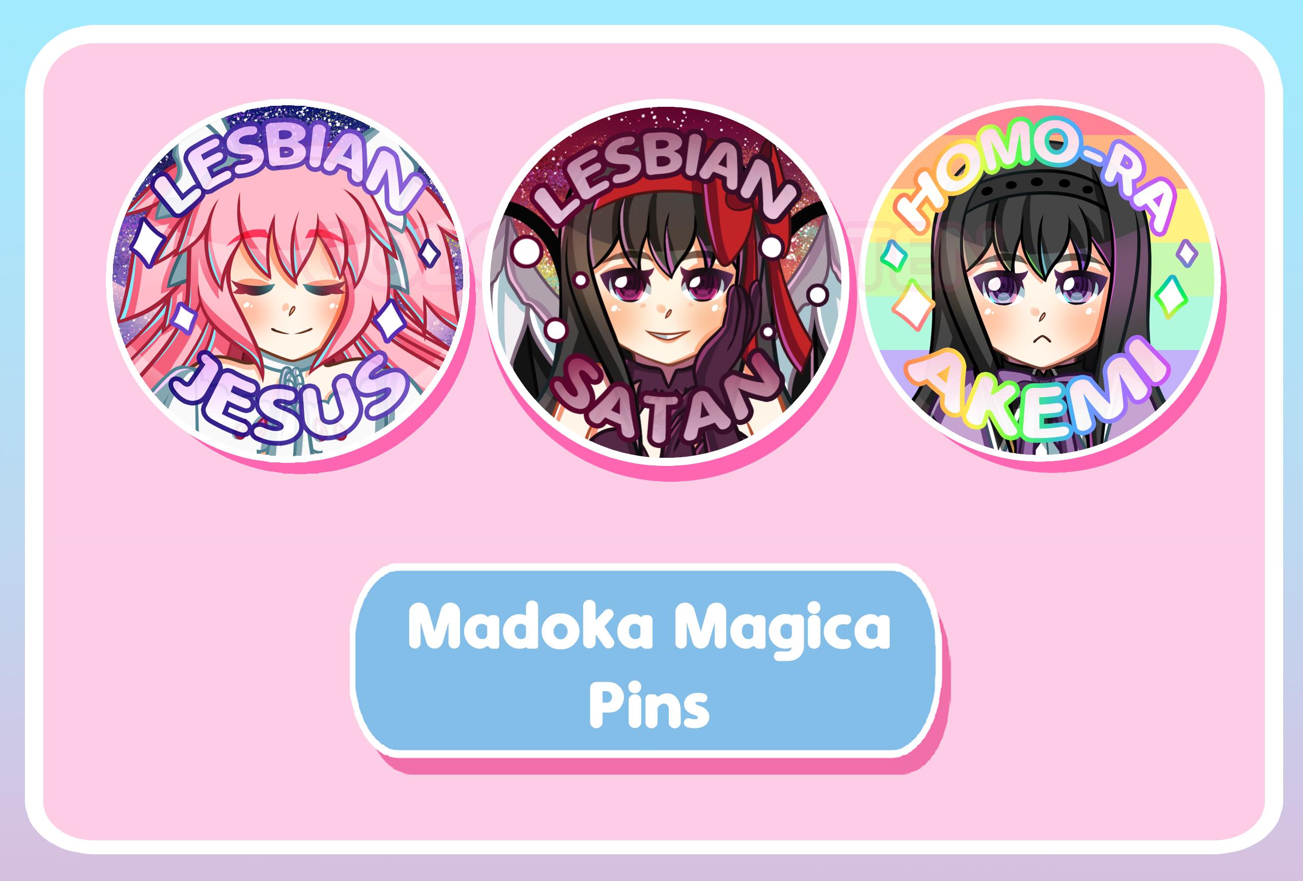 Puella Magi Madoka Magica Assorted Tin Back Button Pins 2.25in 5.8cm - Etsy