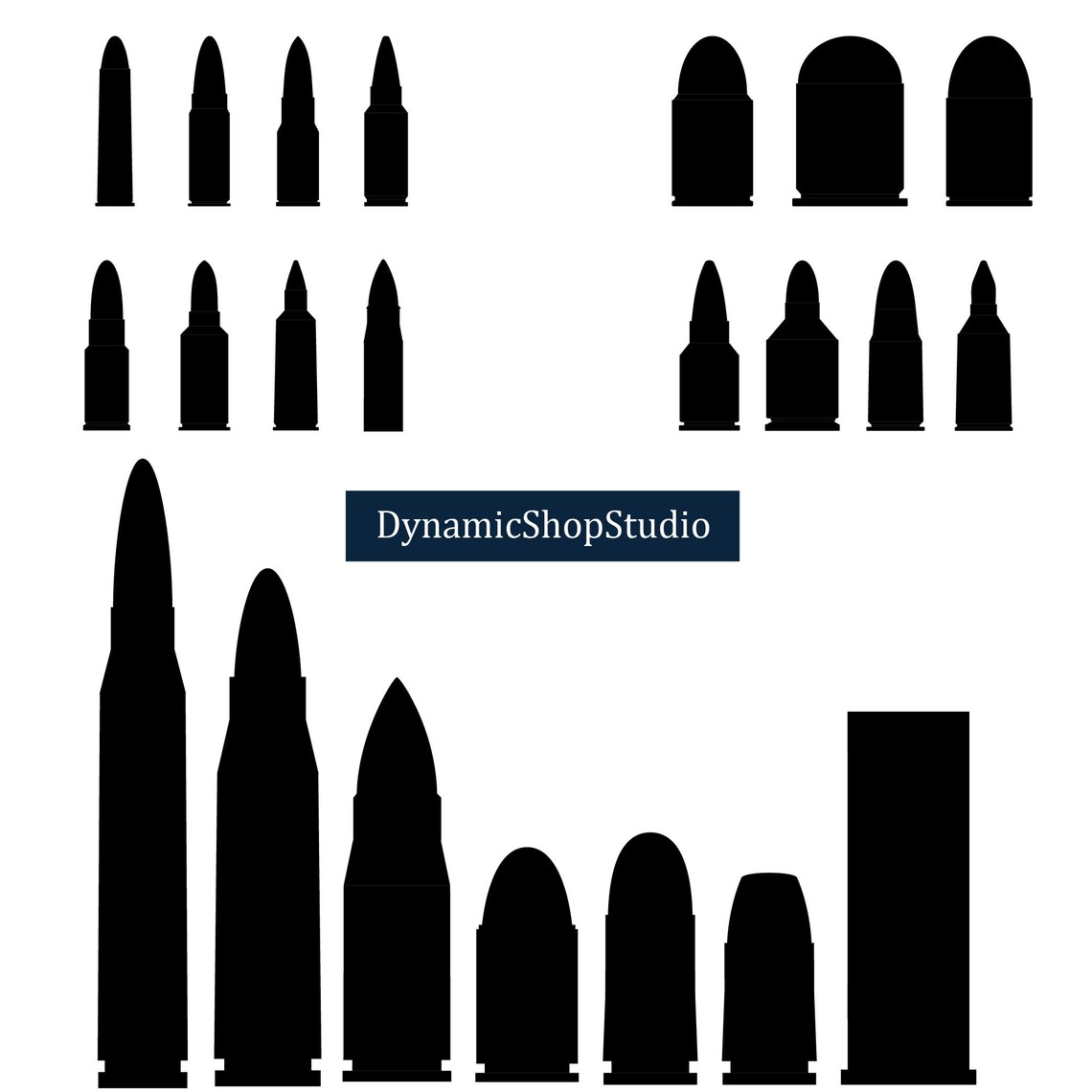 22 X Bullets Silhouette, Bullet SVG, PNG, Eps, Pdf, Bullet Design, Hand ...