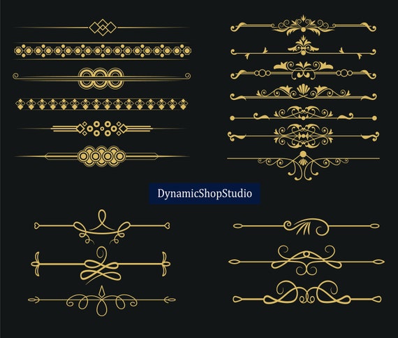 19 X Vintage Text Dividers Decorative Elements Dividers | Etsy