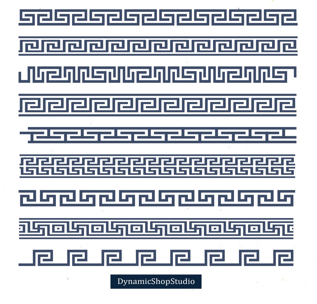 9 X Greek Decorative Elements, Dividers Borders SVG, PNG, EPS, Pdf ...