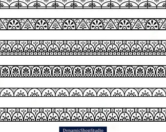 9 X Greek Decorative Elements, Dividers Borders SVG, PNG, EPS, Pdf ...