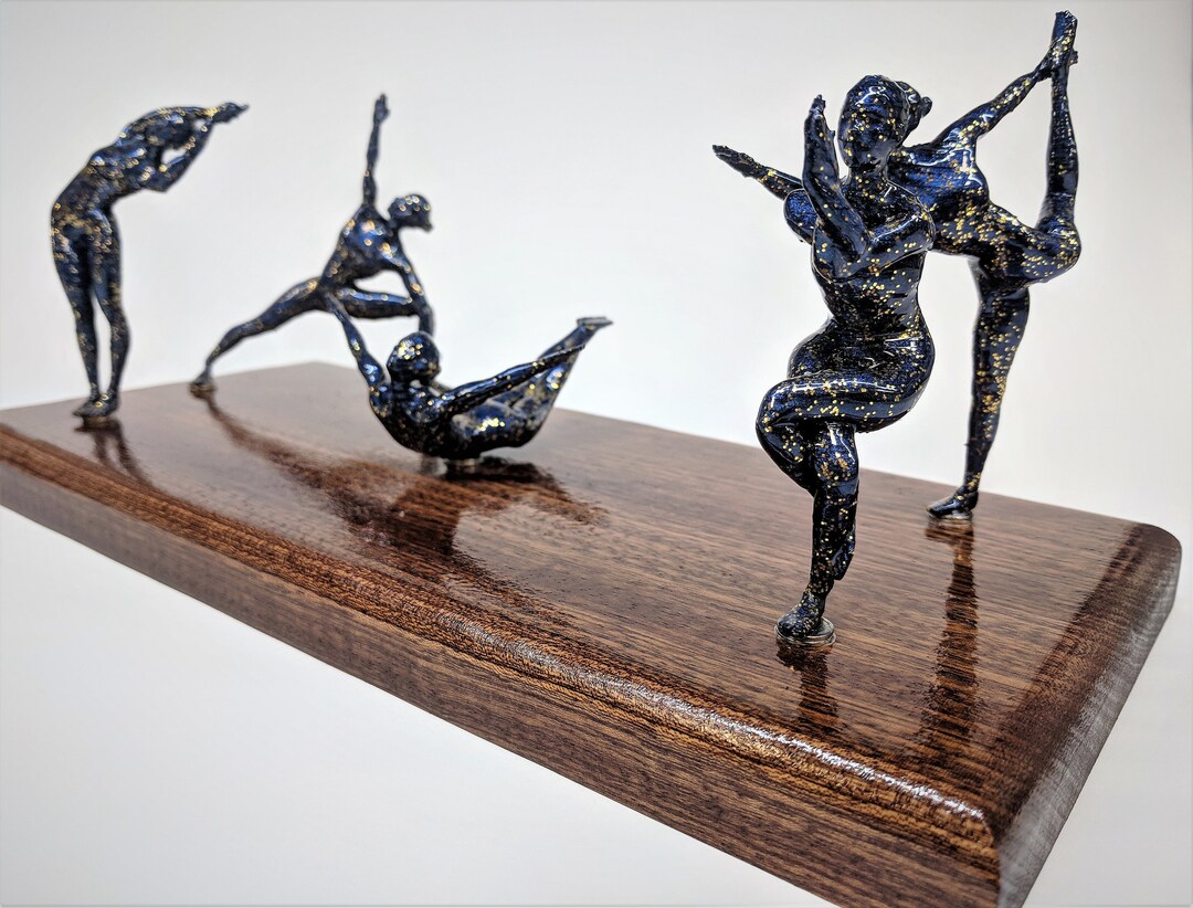 Little Yoga People Figurines Sculptures Statues 3D Printed Hatha Bikram ...
