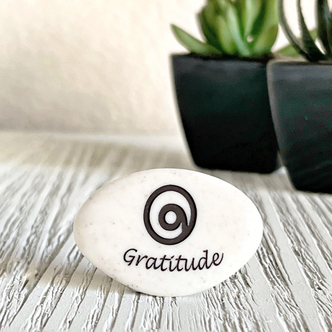 Engraved Gratitude Stone: Appreciation Palm Stone Gift Set - Etsy
