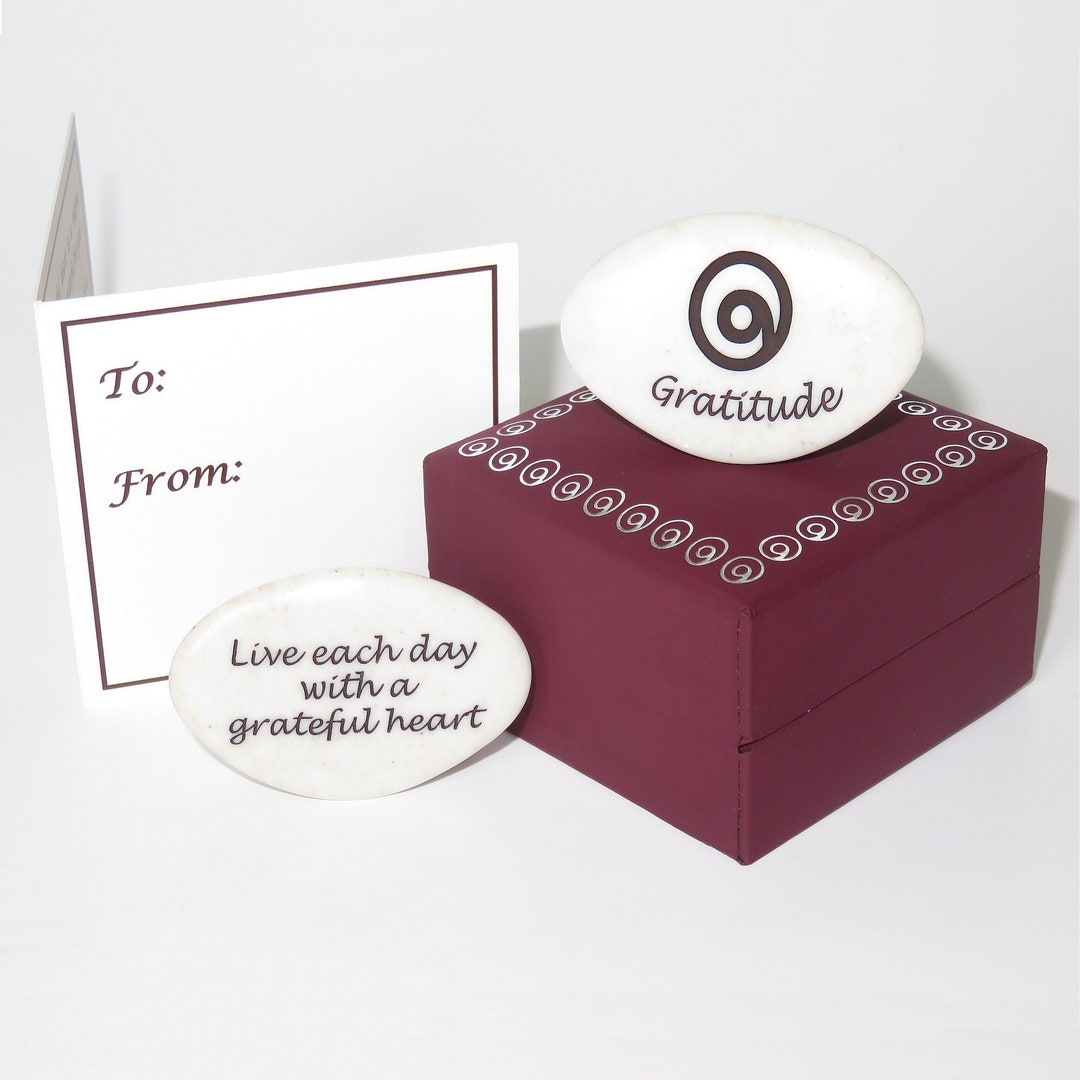 Gratitude Stone Gift Set, Friendship Appreciation Gift, Party Hostess ...